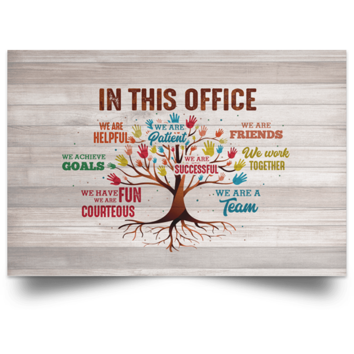 Cool Teamwork Office Sign | In This Office We Are A Team Work Hands ...