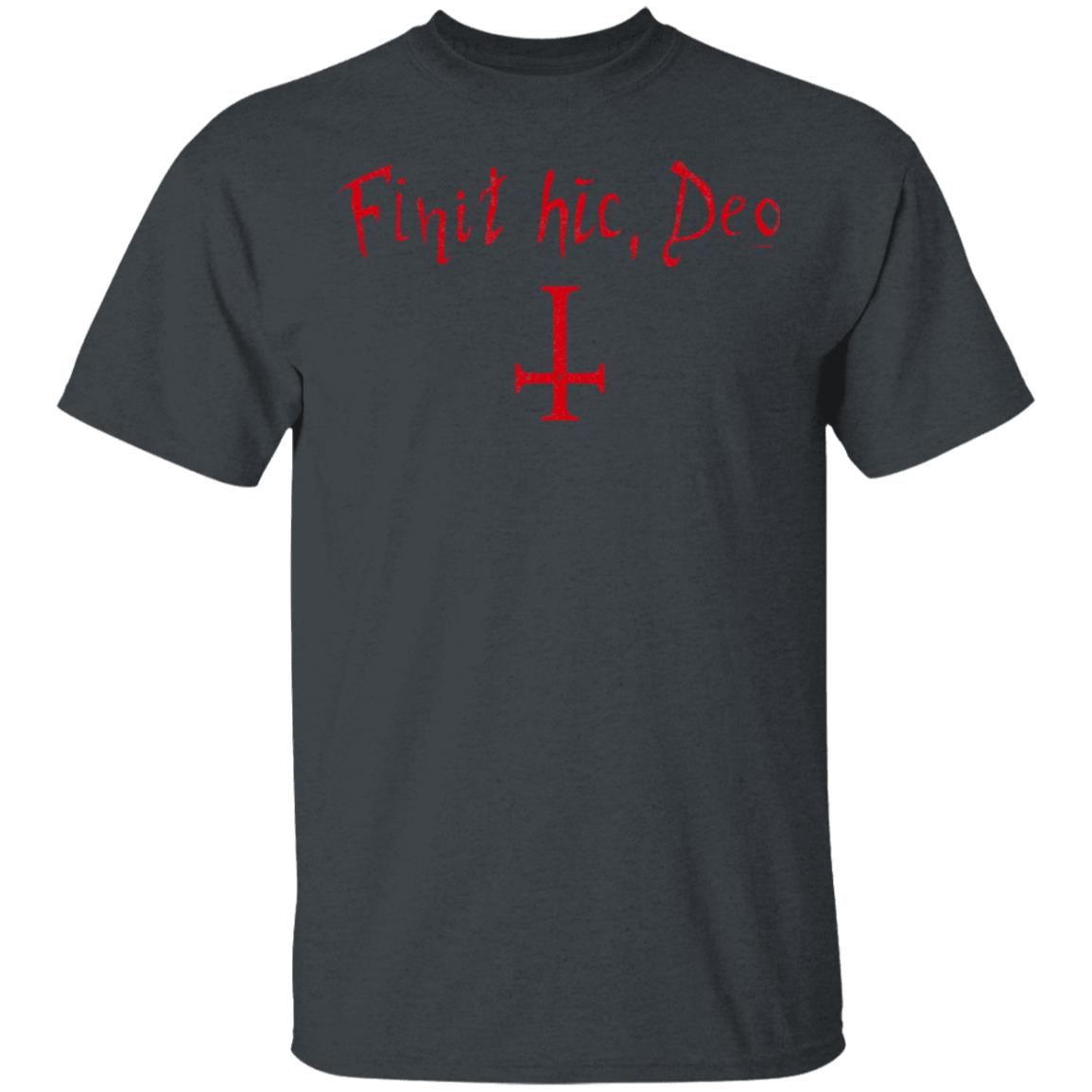 Finit HIC Deo God Ends Here Nun T-Shirt - The Upside Down Cross | CubeBik