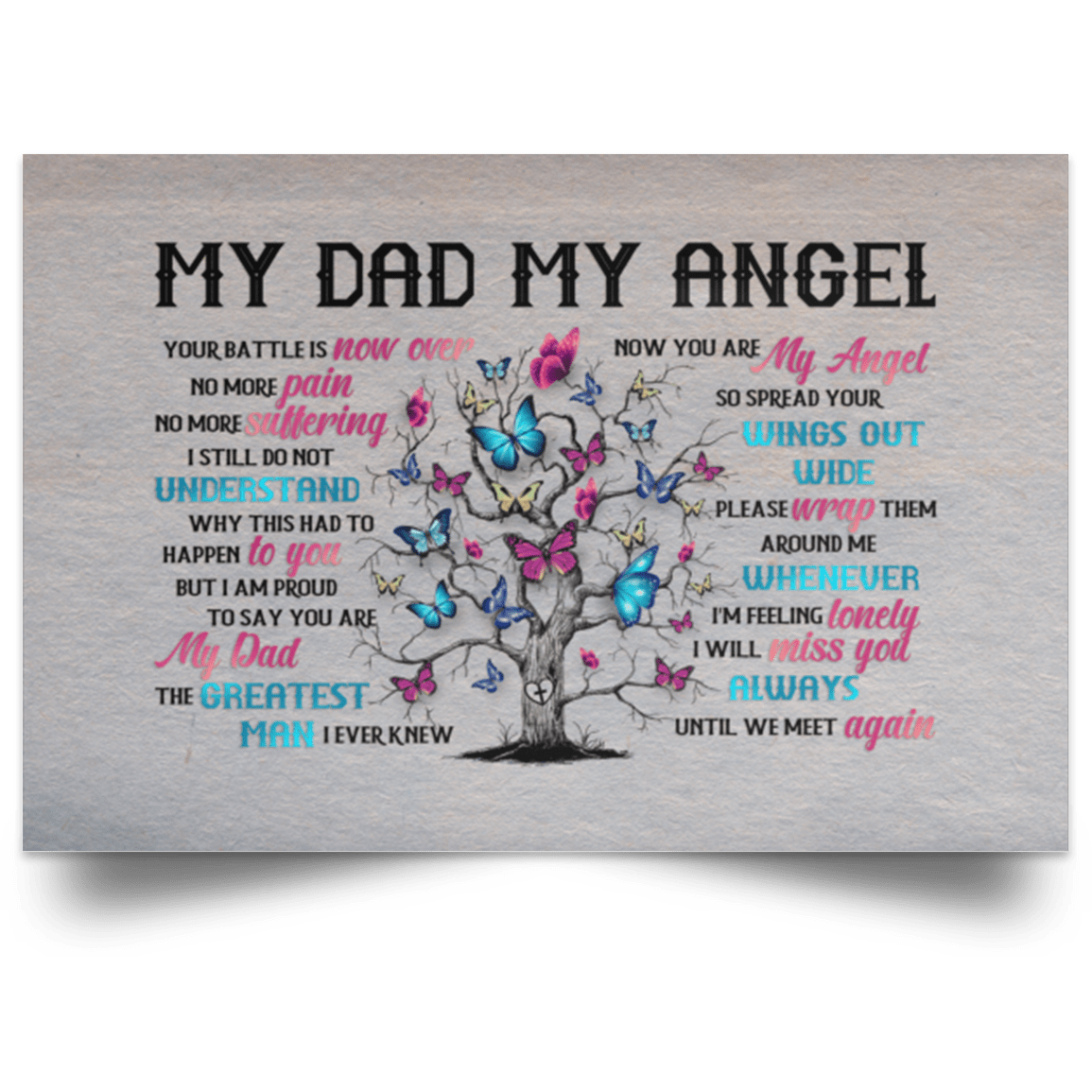 My Dad My Angel Canvas | My Dad My Angel Your Battle Is Now Over No ...