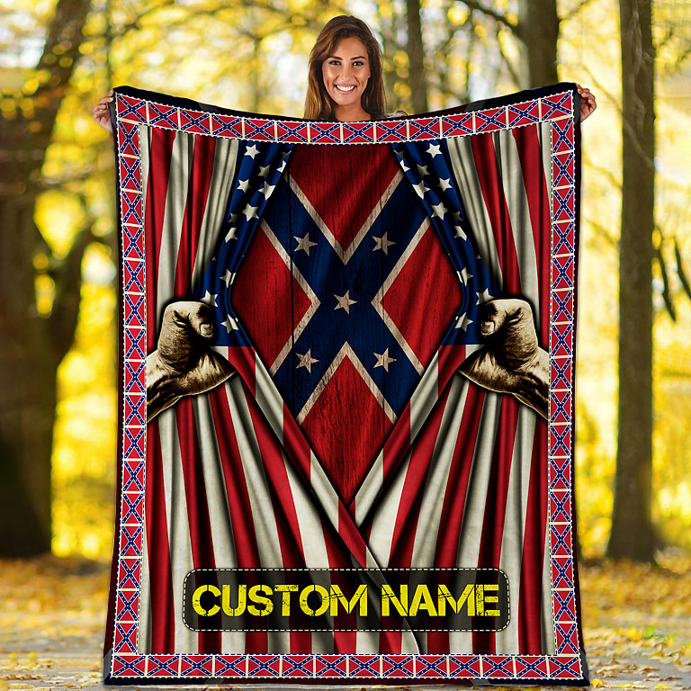Confederate Flag Blanket | Personalized Name American Confederate Flag ...