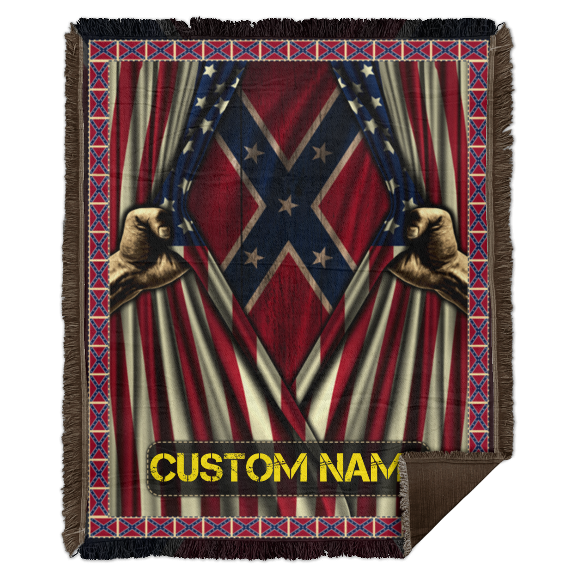 Confederate Flag Blanket | Personalized Name American Confederate Flag ...