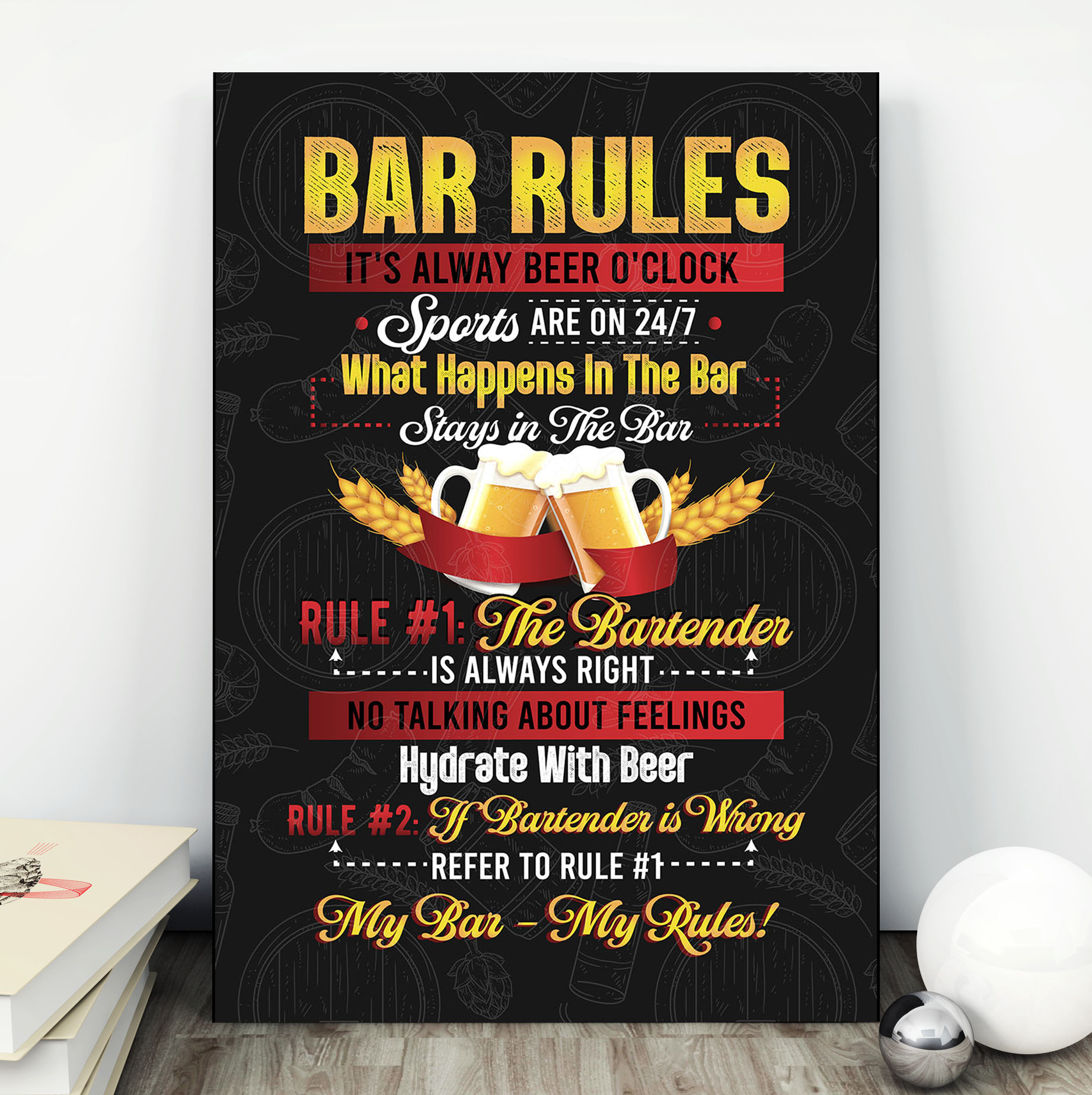 Bar Rules Sign | Bar Rules Sign It's Alway Beer O'clock Bar Home ...
