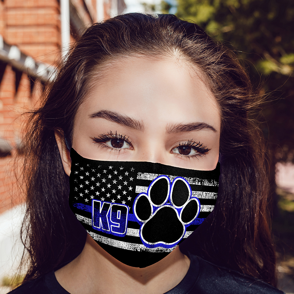 Police K9 Face Mask | Thin Blue Line K9 Police Dog Paws Back The Blue ...