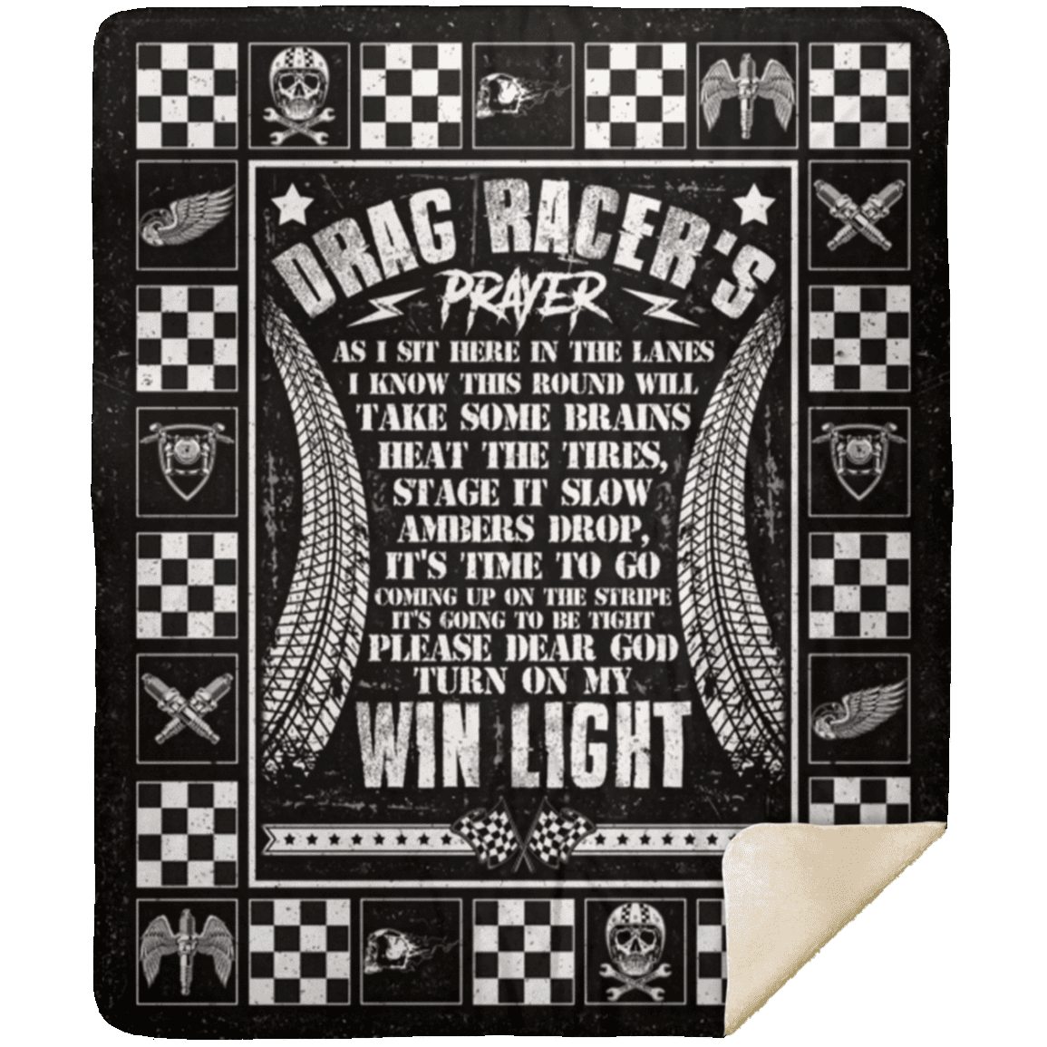 Racing Blanket - Drag Racer's Prayer as I Sit Here in the Lanes I Know ...