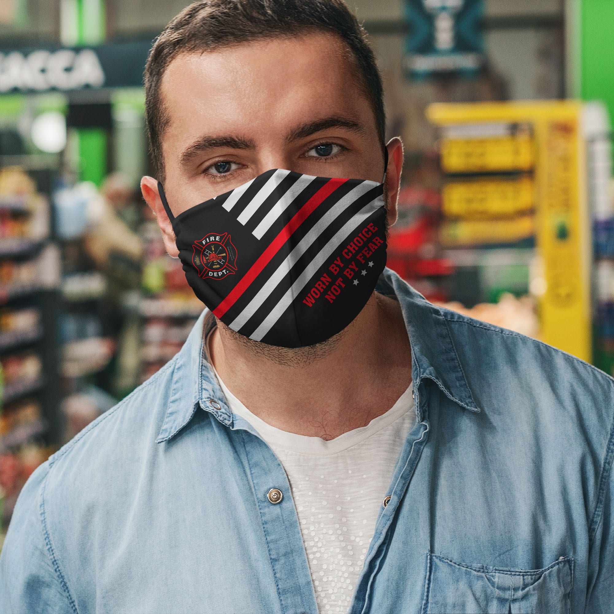 Firefighter Mask | Worn By Choice Not By Fear Fire Department Washable ...