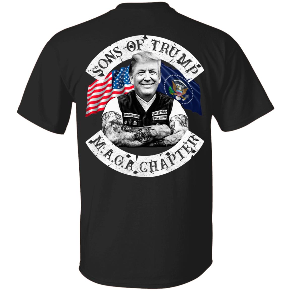 Trump T Shirts | Sons Of Trump Maga Chapter Print On Back T-Shirt | CubeBik