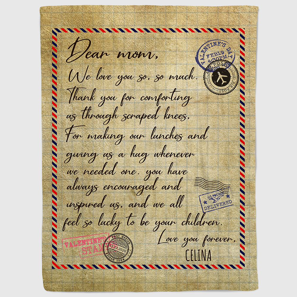 Letters To Mom | Personalized Dear Mom We Love You So Much Blanket ...