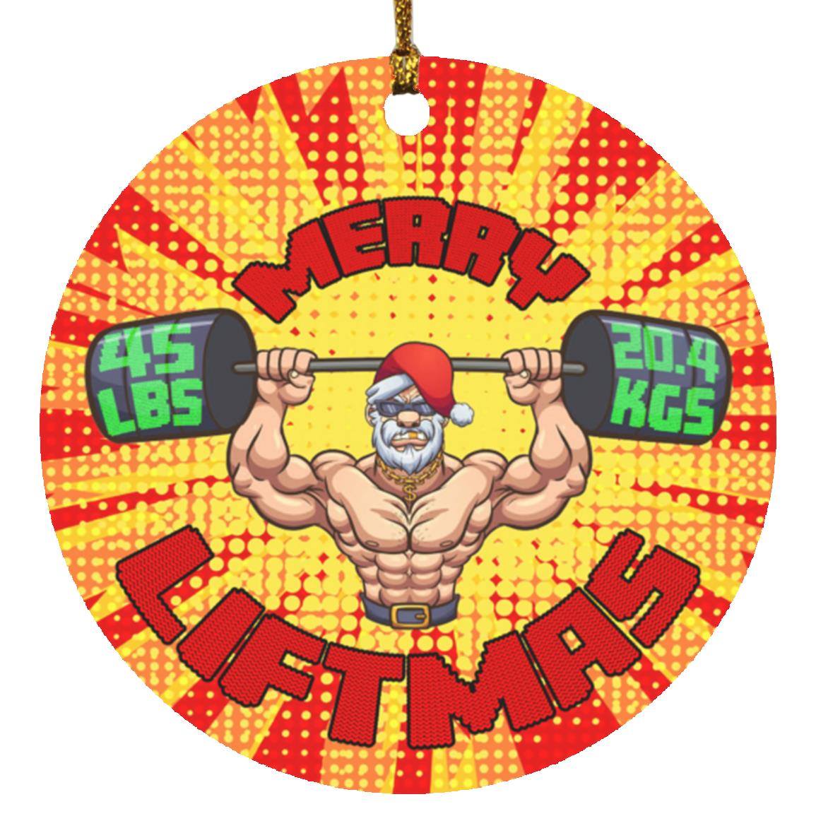 Santa Muscle Fitness Christmas Meme Saying Ornament | Funny Muscular ...
