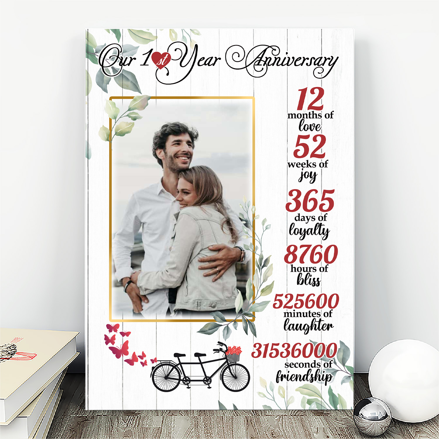 1 Year Anniversary Custom Canvas Print | Personalized Custom Photo Our ...