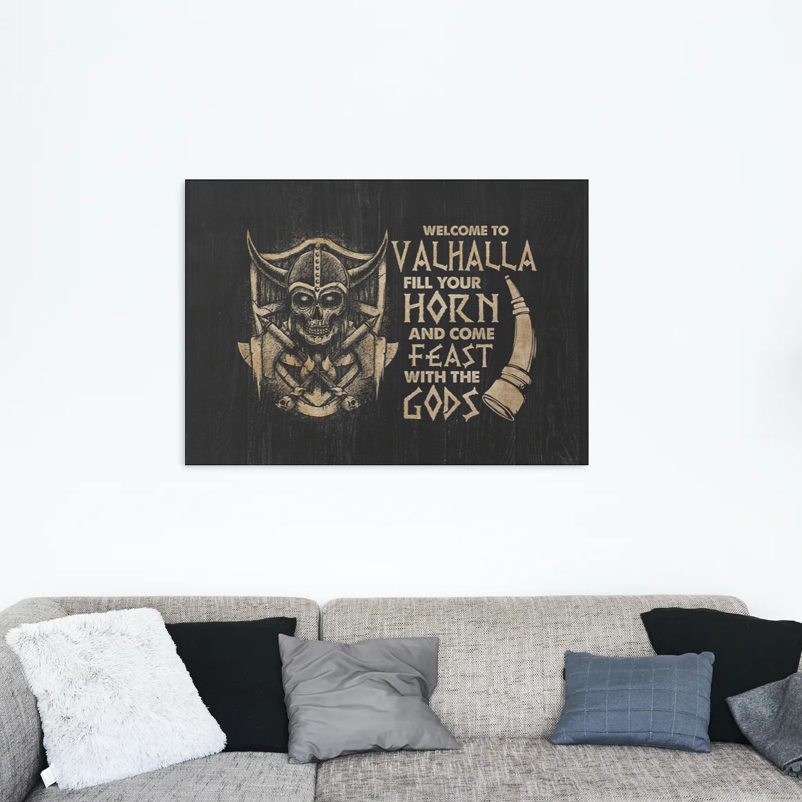 Viking Art Poster | Vikings Welcome To Valhalla Fill Your Horn Canvas ...