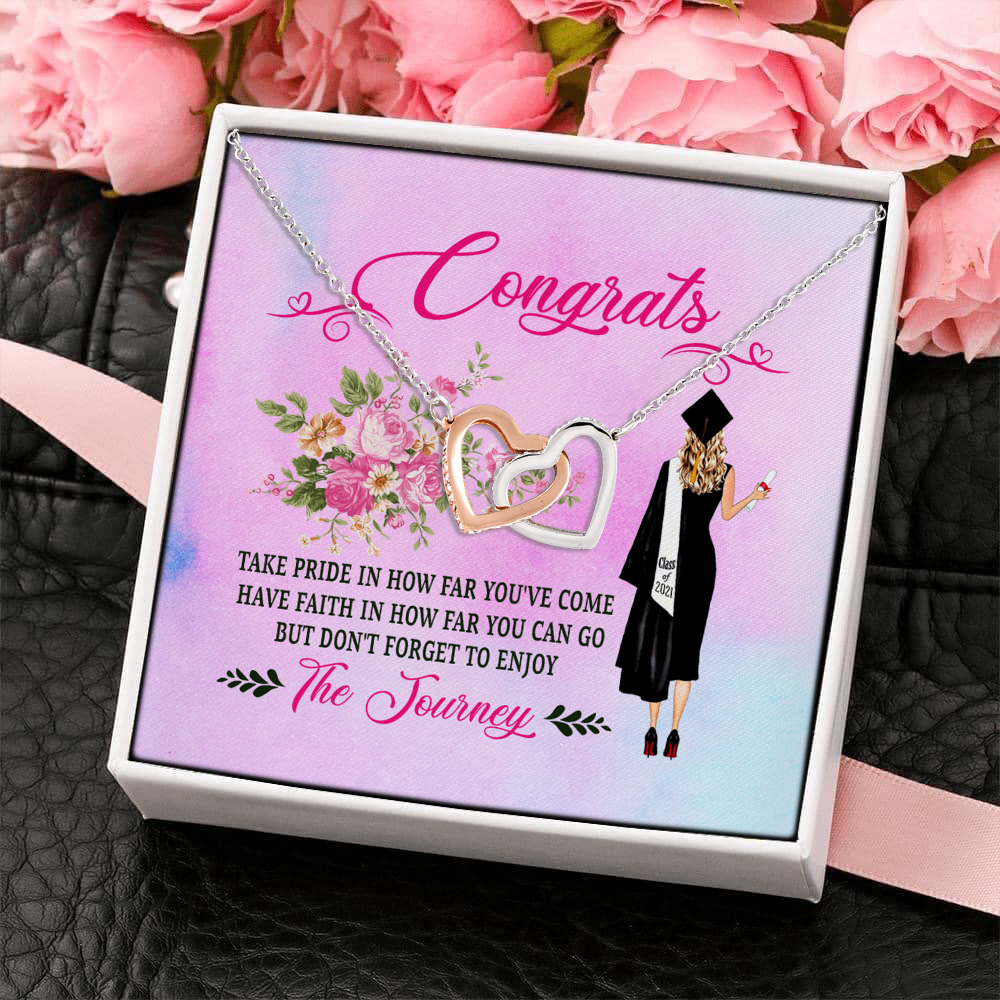 Graduation Jewelry Gifts Interlocking Heart Necklace - Take Pride in ...