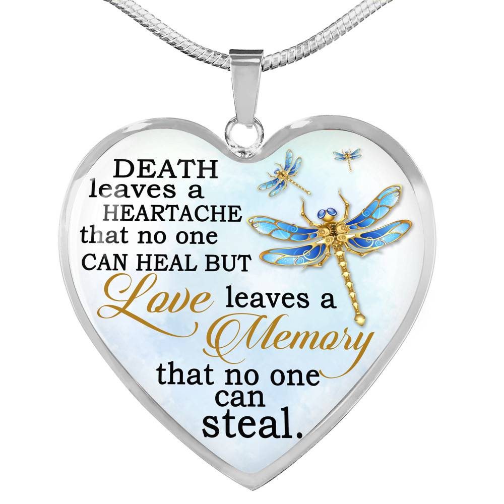 In Loving Memory Gifts Heart Pendant Necklace | Death Leaves a ...