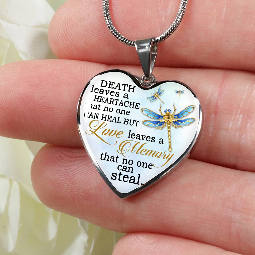 In Loving Memory Gifts Heart Pendant Necklace | Death Leaves a ...