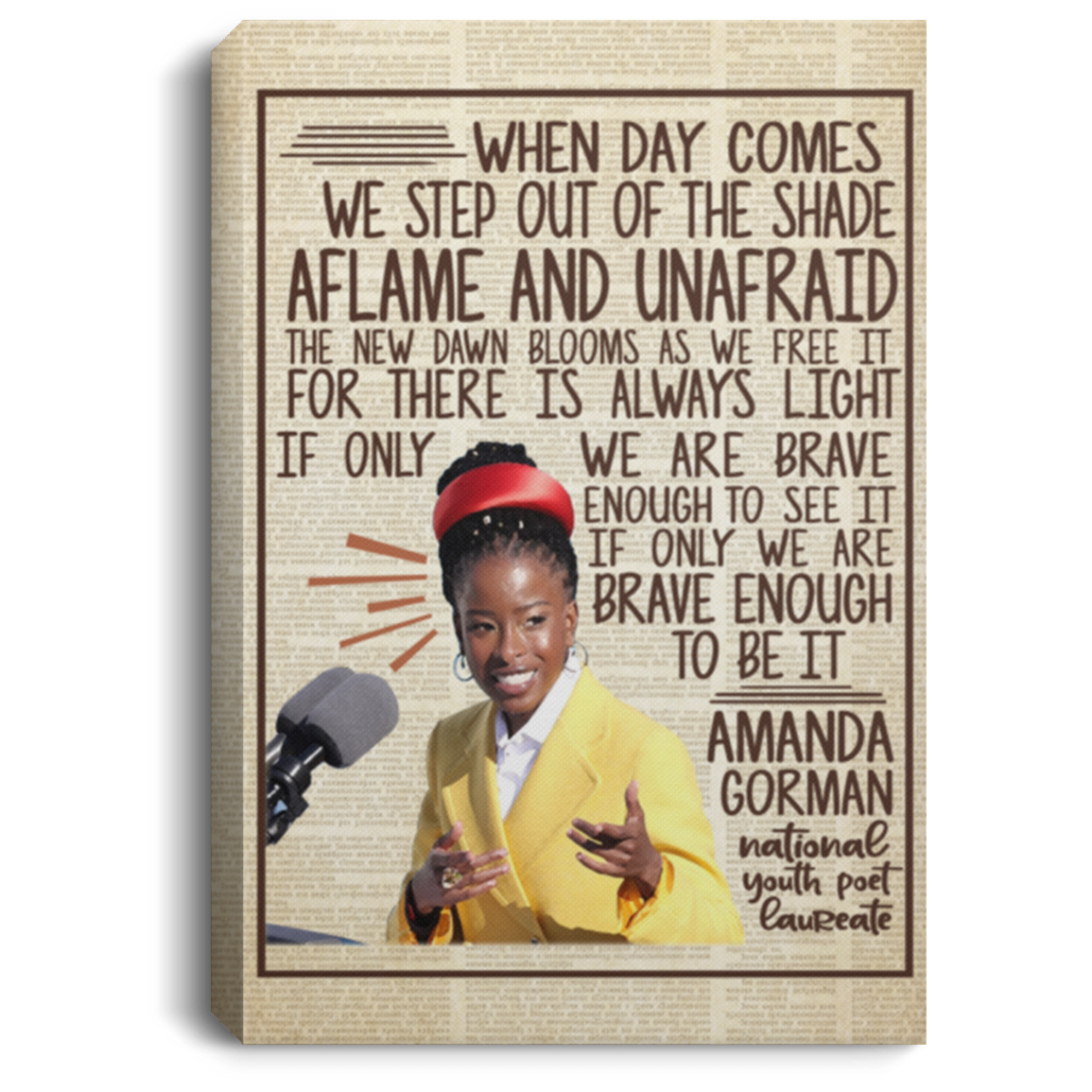Amanda Inauguration Poem Poster | Amanda Gorman Inauguration Framed ...