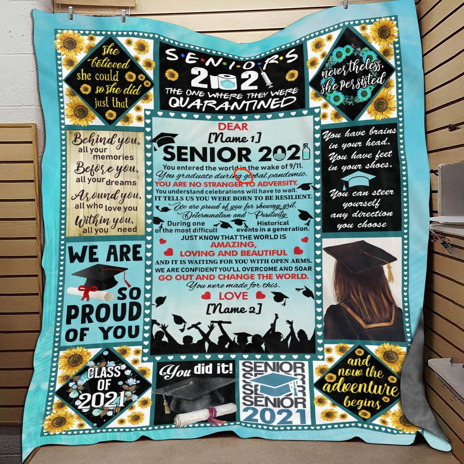 Graduation Blanket 2021 Personalized | Personalized Senior 2021 | CubeBik