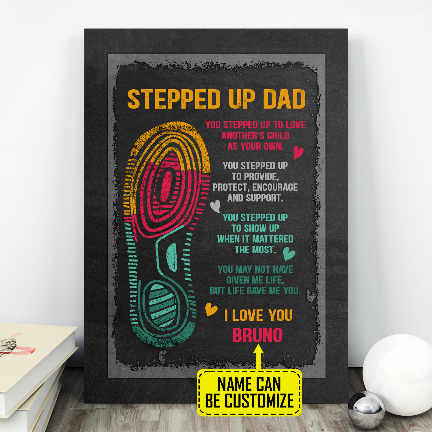 Father's Day Gift For Step Dad | Personalized Stepped Up Dad I Love You ...