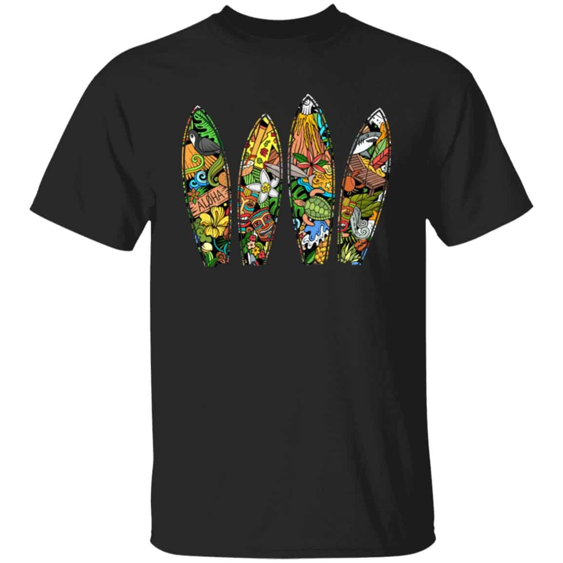 Surfboards Hawaii T-Shirts | Surfing Surfboard Beach T-Shirt | CubeBik