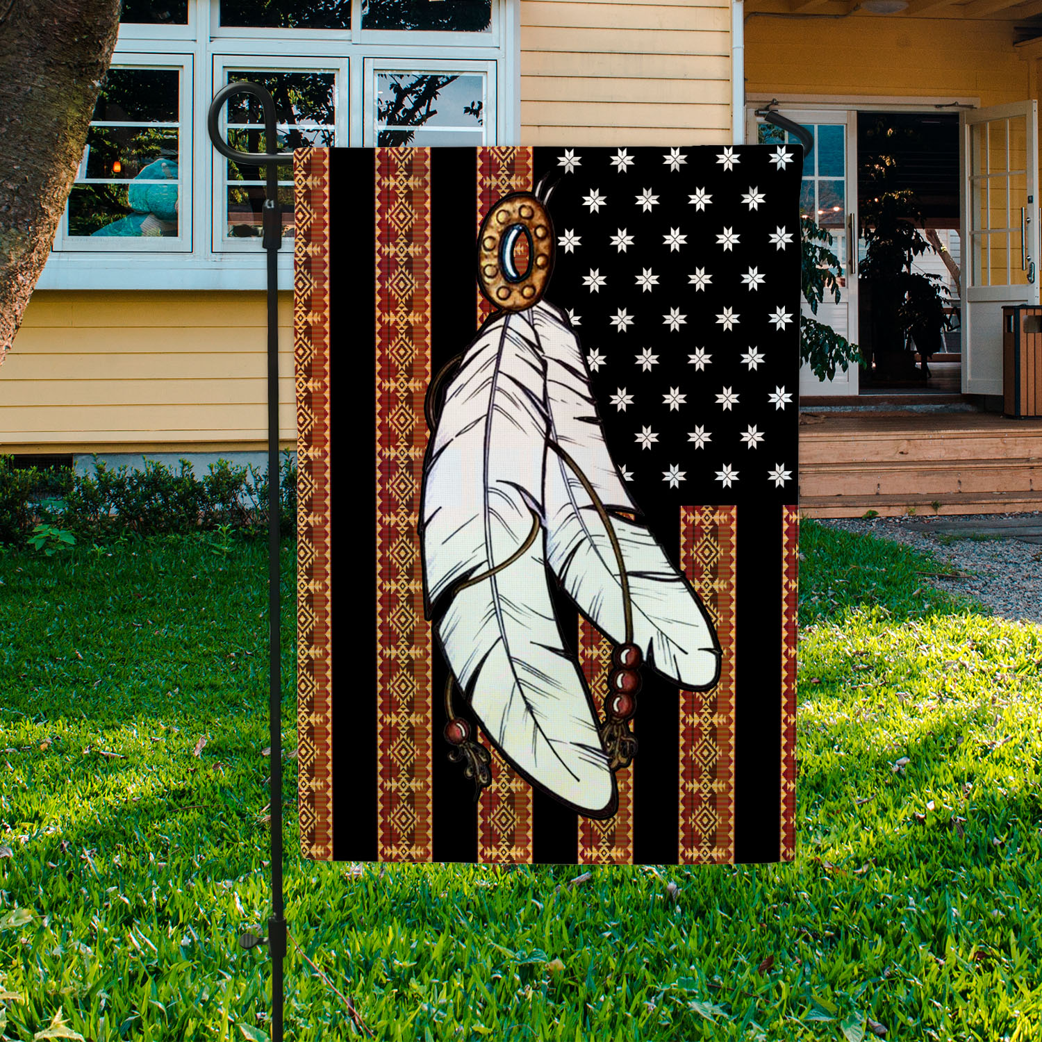 Native American Indian Flag | Native American Feather Outdoor House ...
