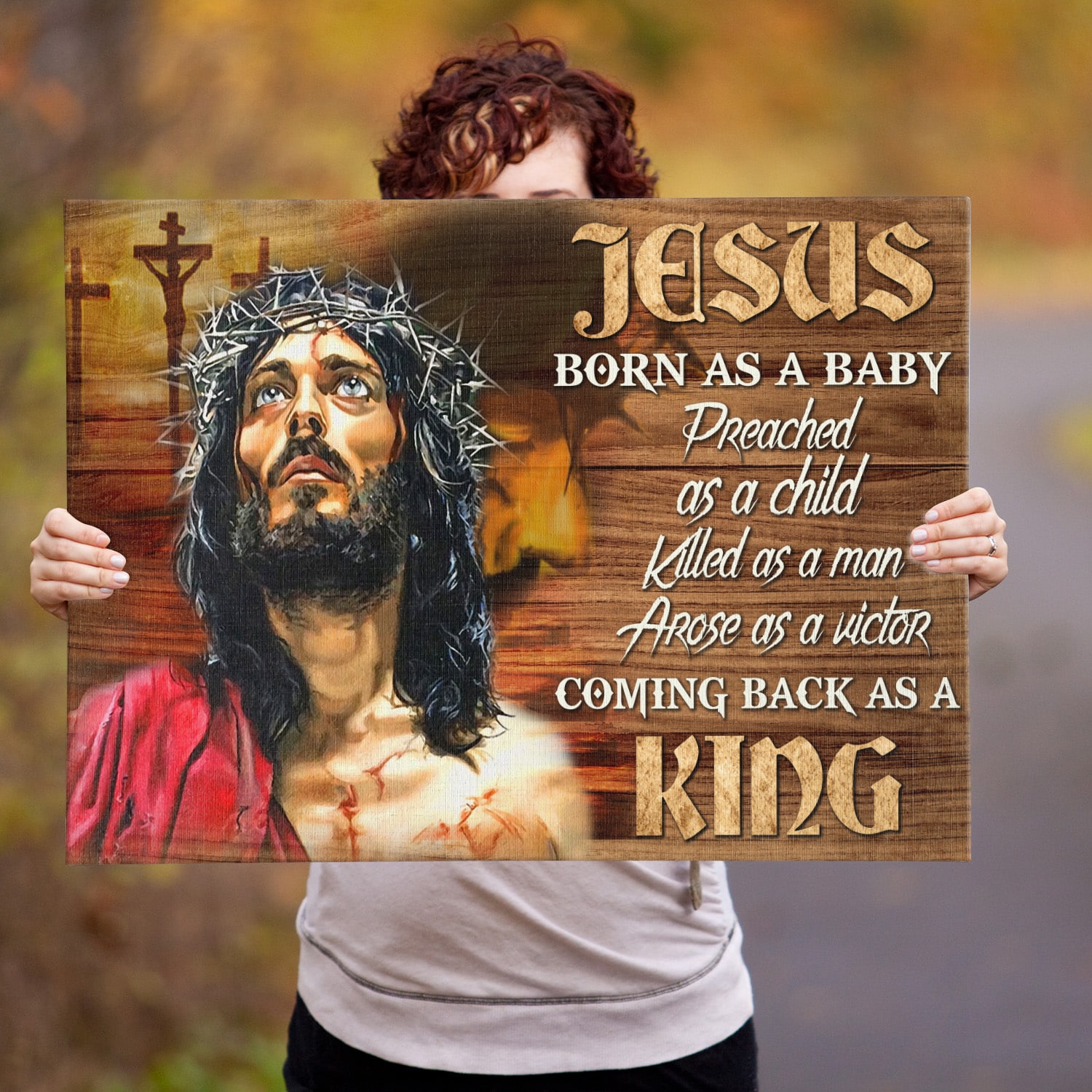 Jesus Born As A Baby Preached As A Child Christ Framed Canvas ...