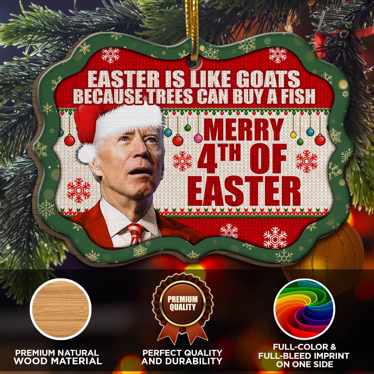 Easter Is Like Goats Because Trees Can Buy A Fish Merry 4th Of Easter Funny Biden Benelux Shaped ...