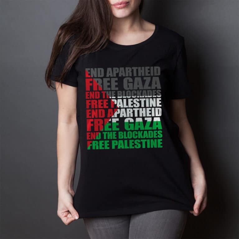 Free Palestine Arabic Palestine Gaza Jerusalem Support Flag T-Shirt ...